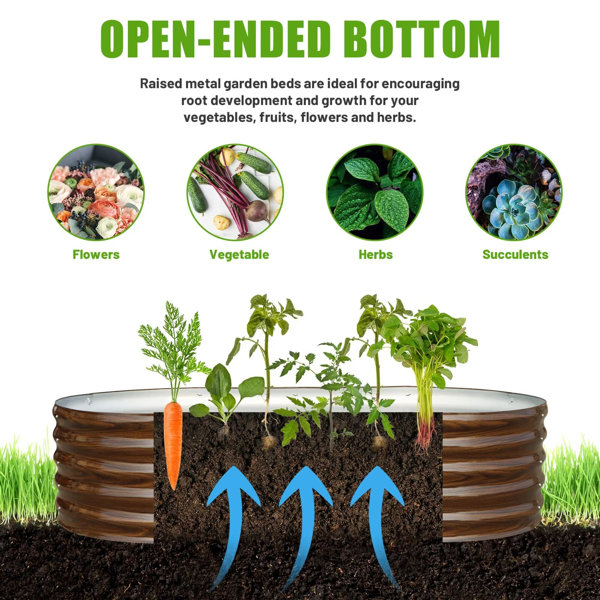 SnugNiture 17" Tall 6x3 ft Modular Metal Raised Garden Bed & Reviews | Wayfair